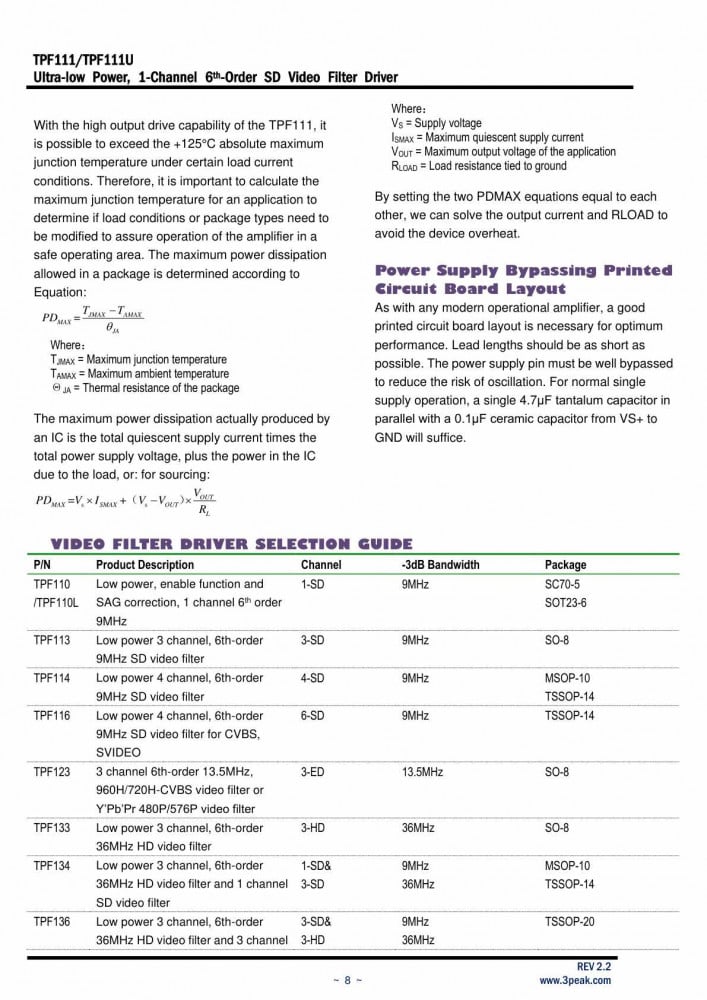 TPF111-CR datasheet page 8