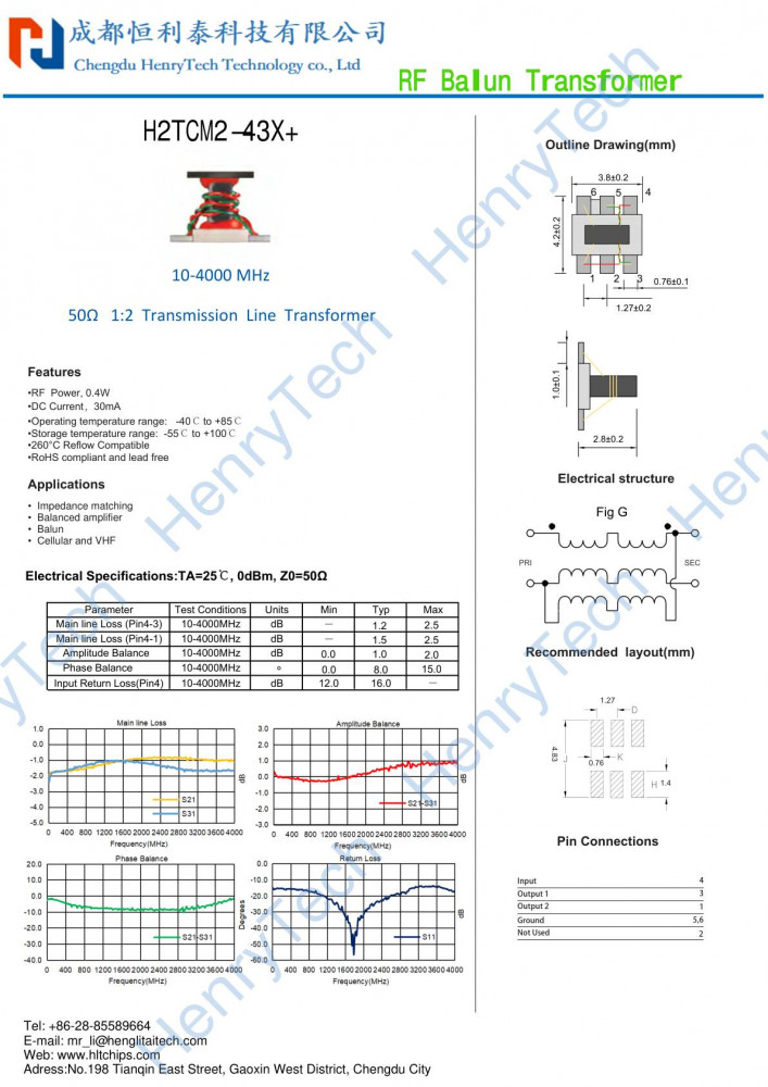 H2TCM2-43X+ technical document page