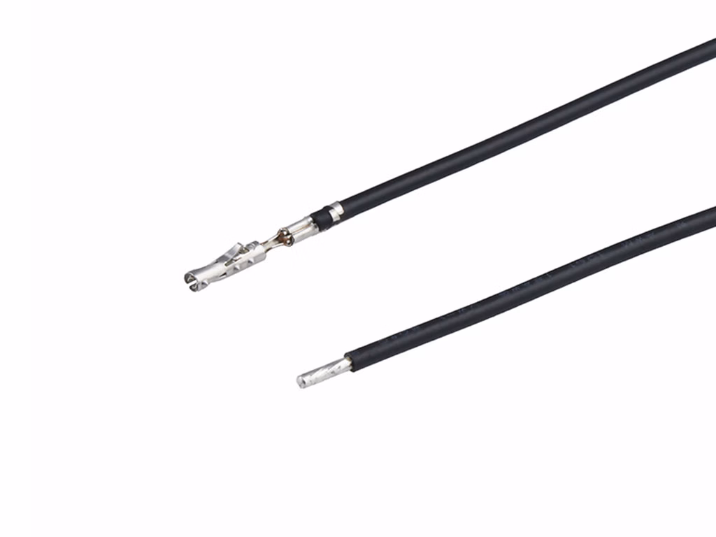 Pre-Crimped Lead PowerWize 6.00mm Female-to-Pigtail, Gold (Au) Plating, 600.00mm Length, 2 AWG, Black