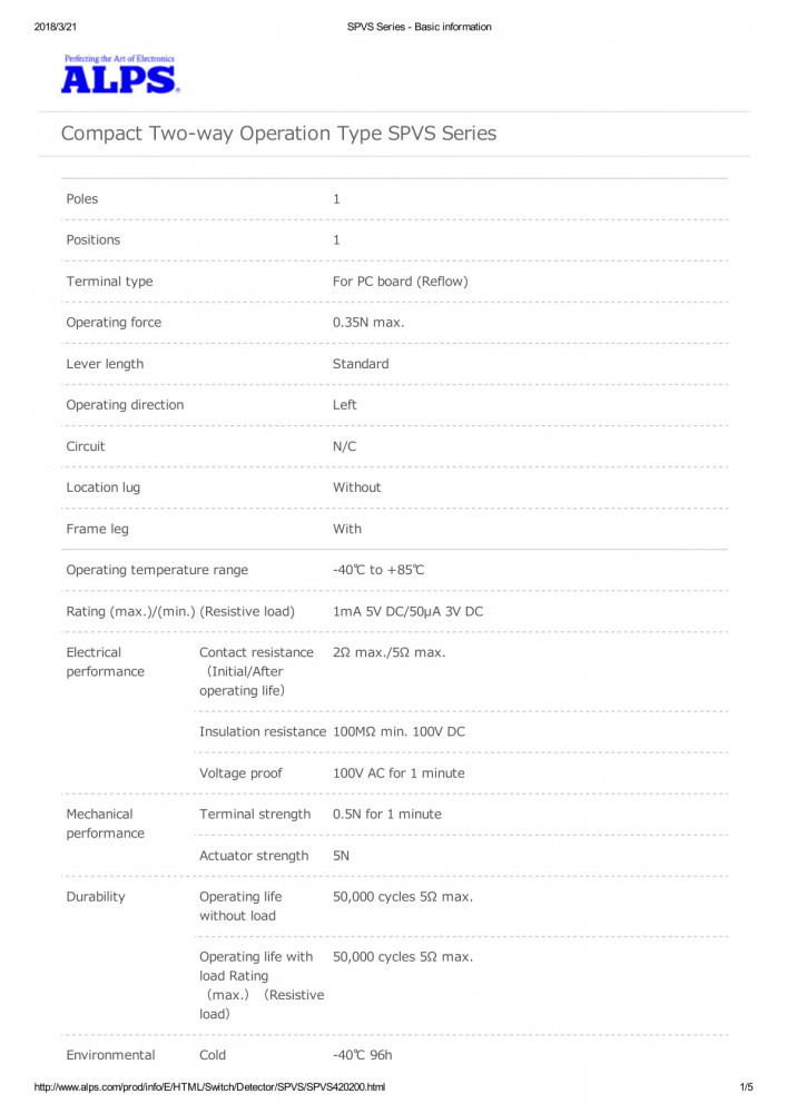 SPVS420200 technical document page 1