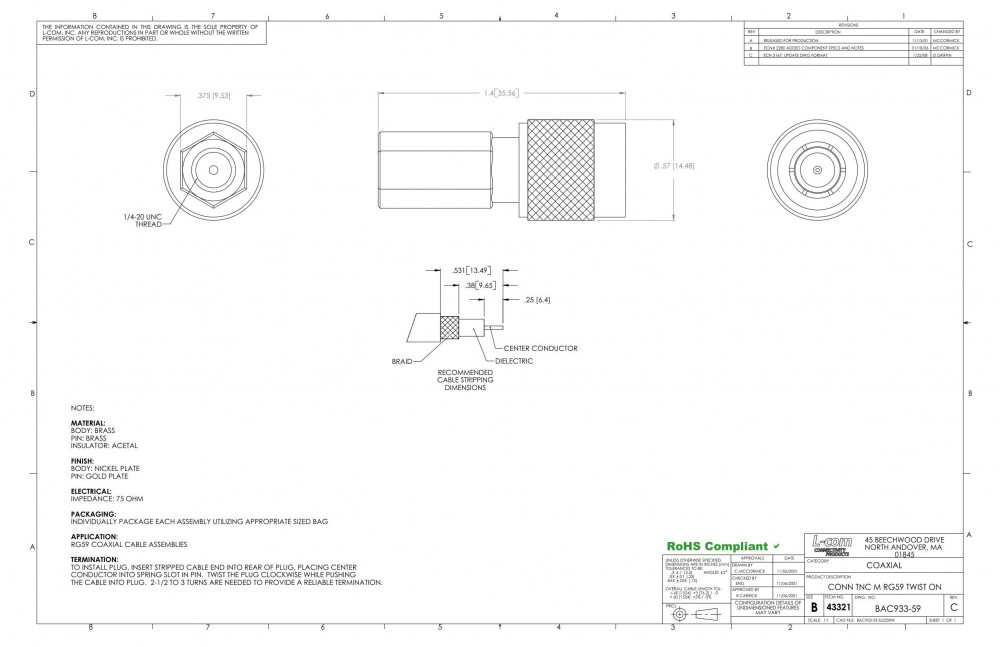 L-com BAC933-59 technical document preview