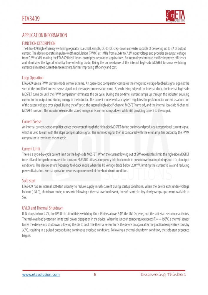 ETA3409S2F datasheet page 5