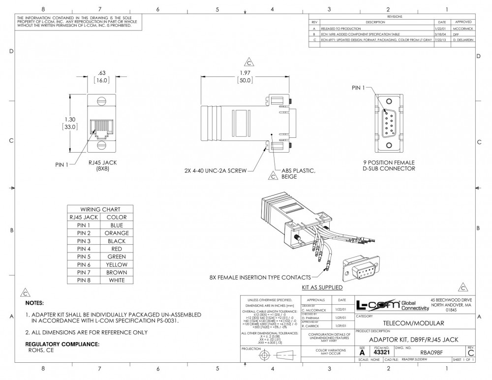 L-com RBA098F technical document preview