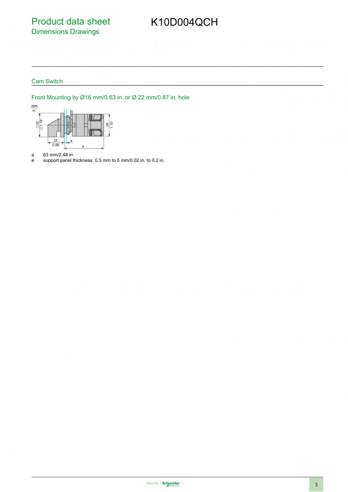 K10D004QCH technical document page 3