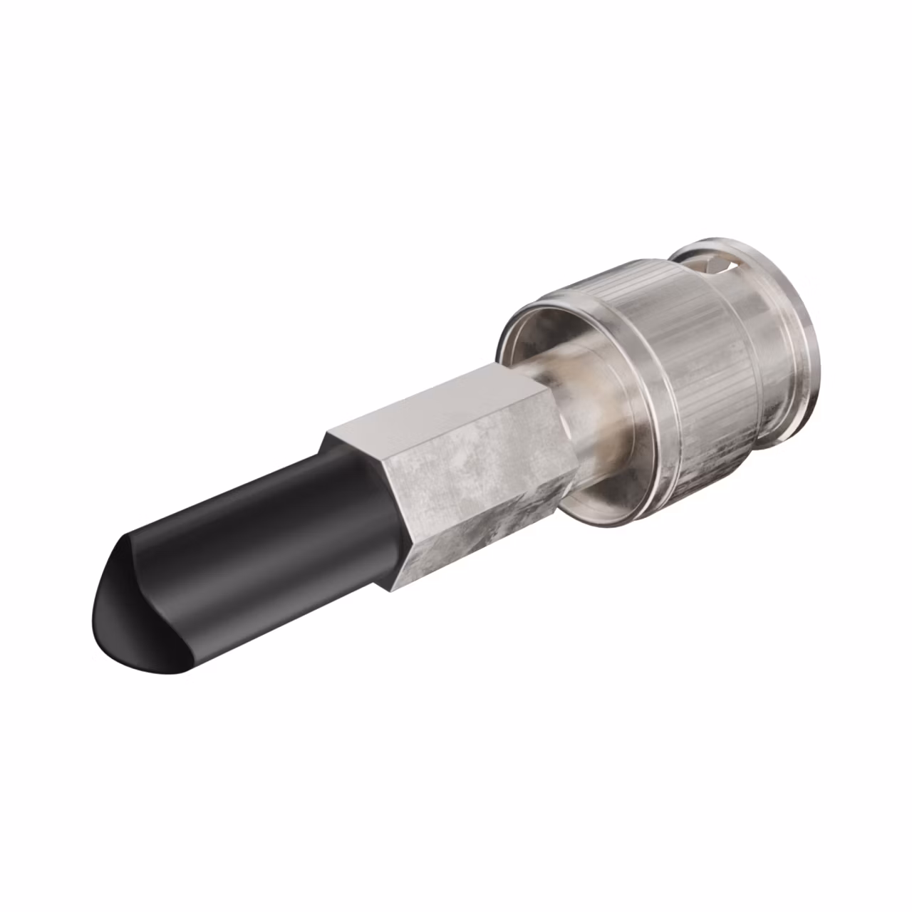 Mini-BNC, Plug, Straight, Crimp, 734A Cable, Brass Body, Nickel (Ni) Plated, Tray, 75 Ohms for sale