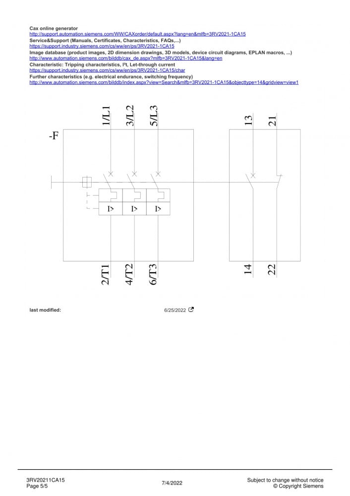 3RV20211CA15 datasheet page 5