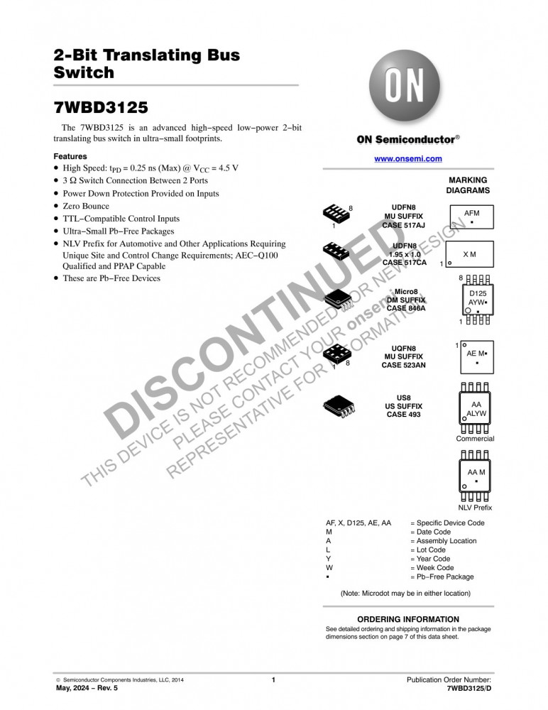 7WBD3125 datasheet page 1