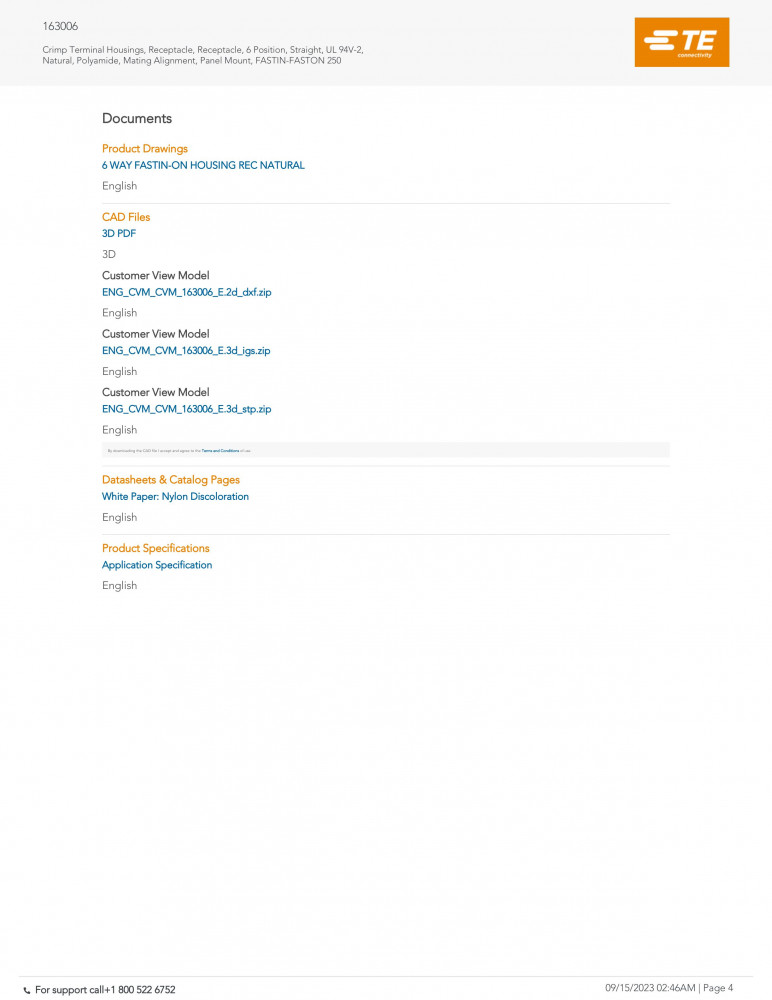 TE Connectivity 163006 technical document page 4