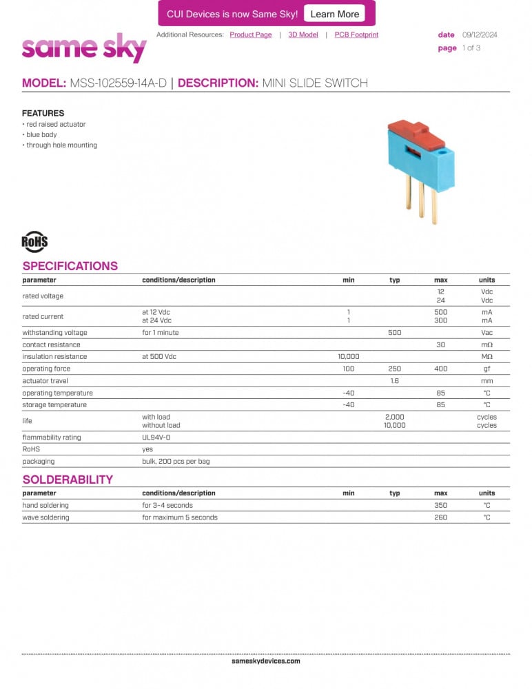 MSS-102559-14A-D datasheet page 1
