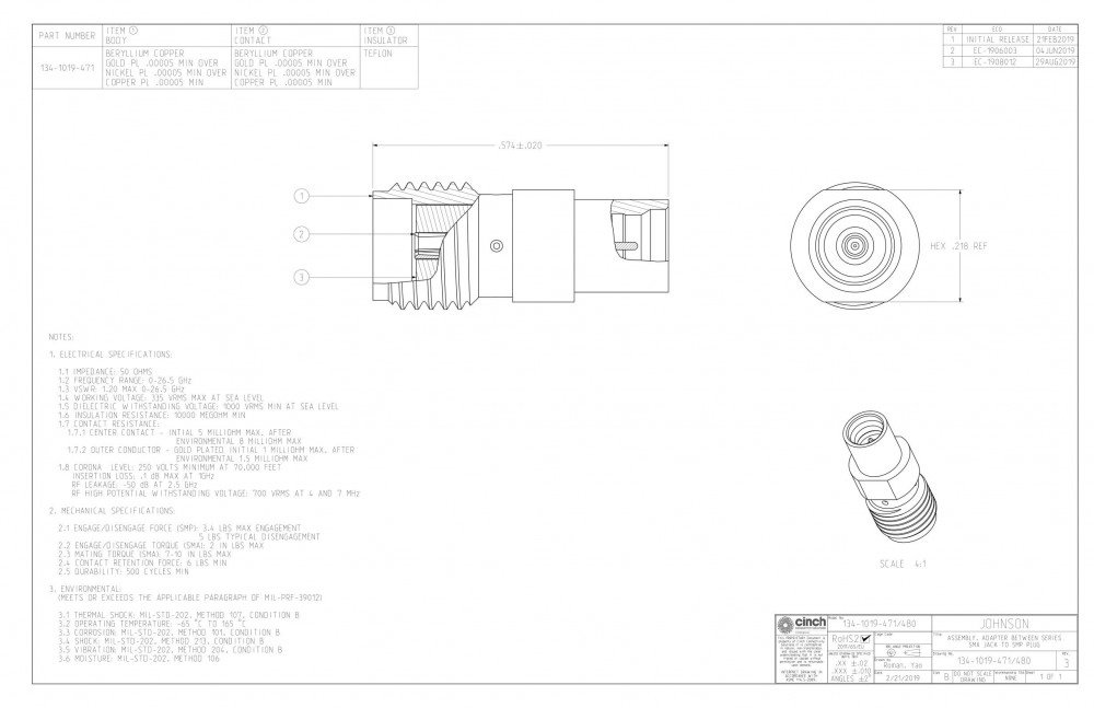 Bel Fuse 134-1019-471 technical document preview
