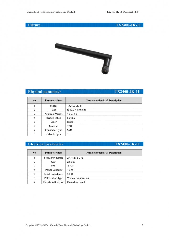 TX2400-JK-11 datasheet page 2