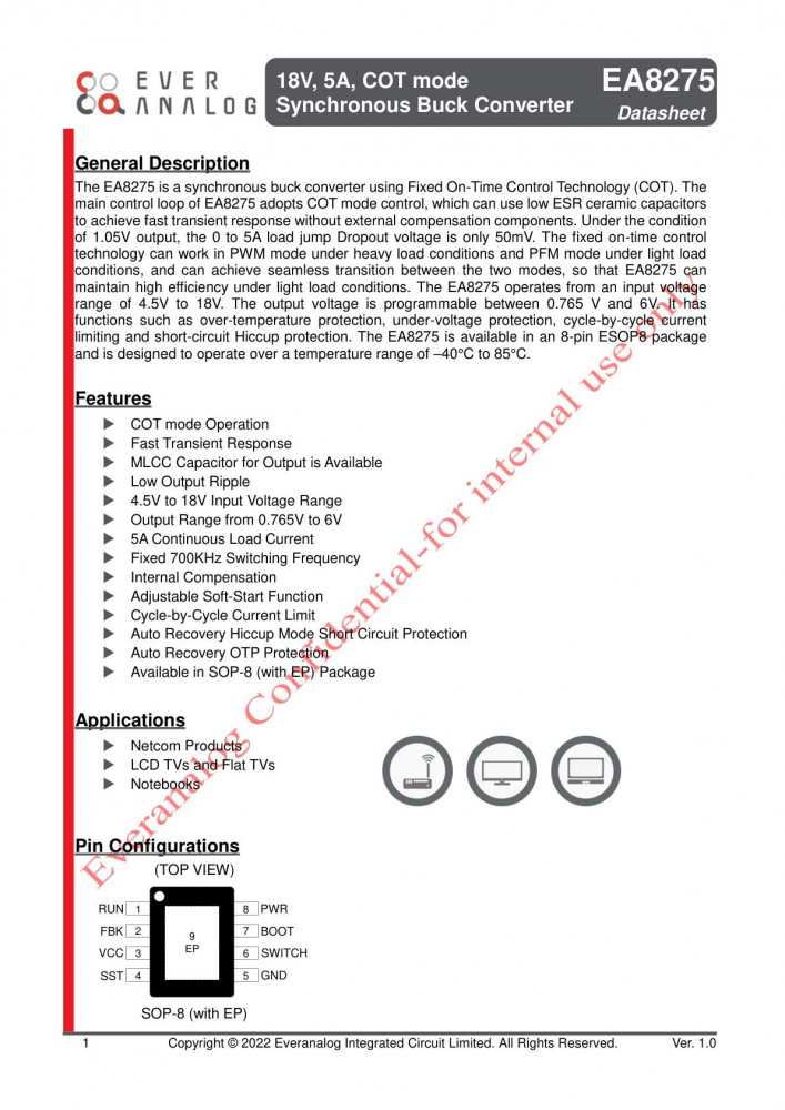 EA8275P8R datasheet page 1