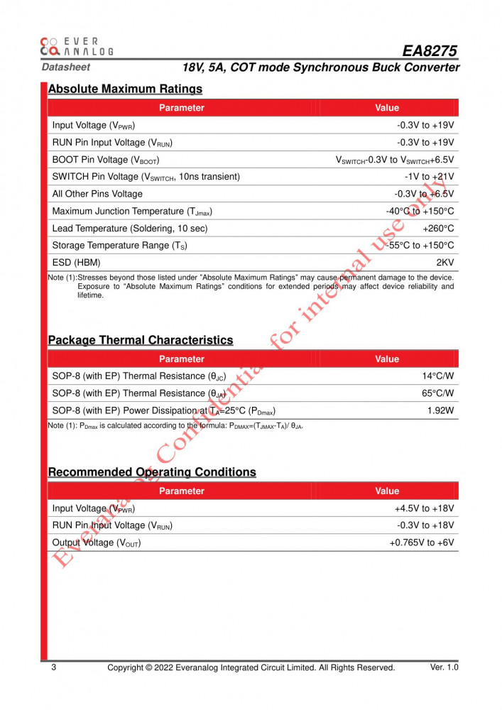 EA8275P8R datasheet page 3