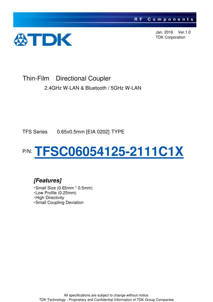 TFSC06054125-2111C1X datasheet page 1