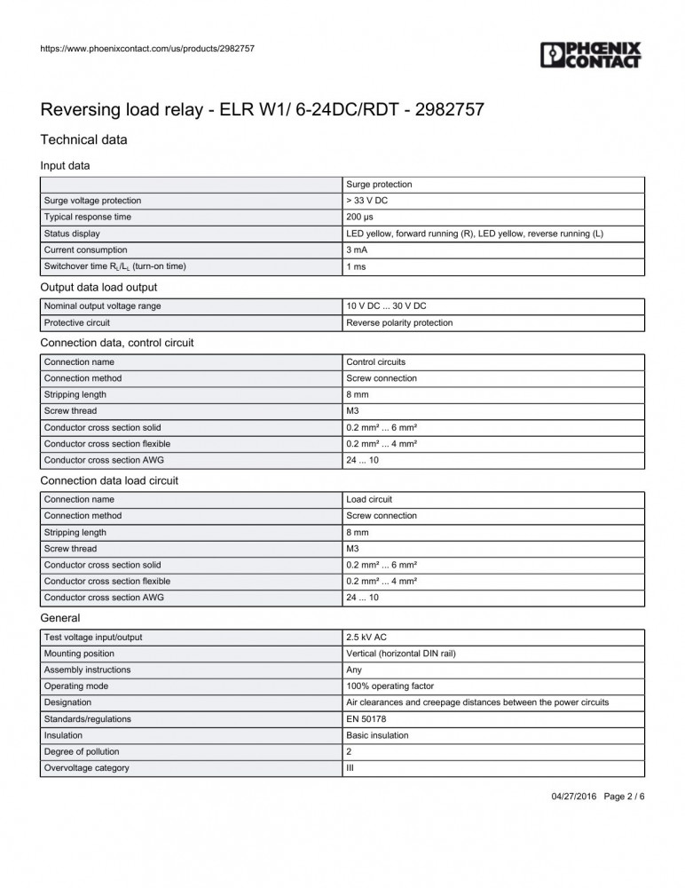 Phoenix Contact 2982757 technical document page 2