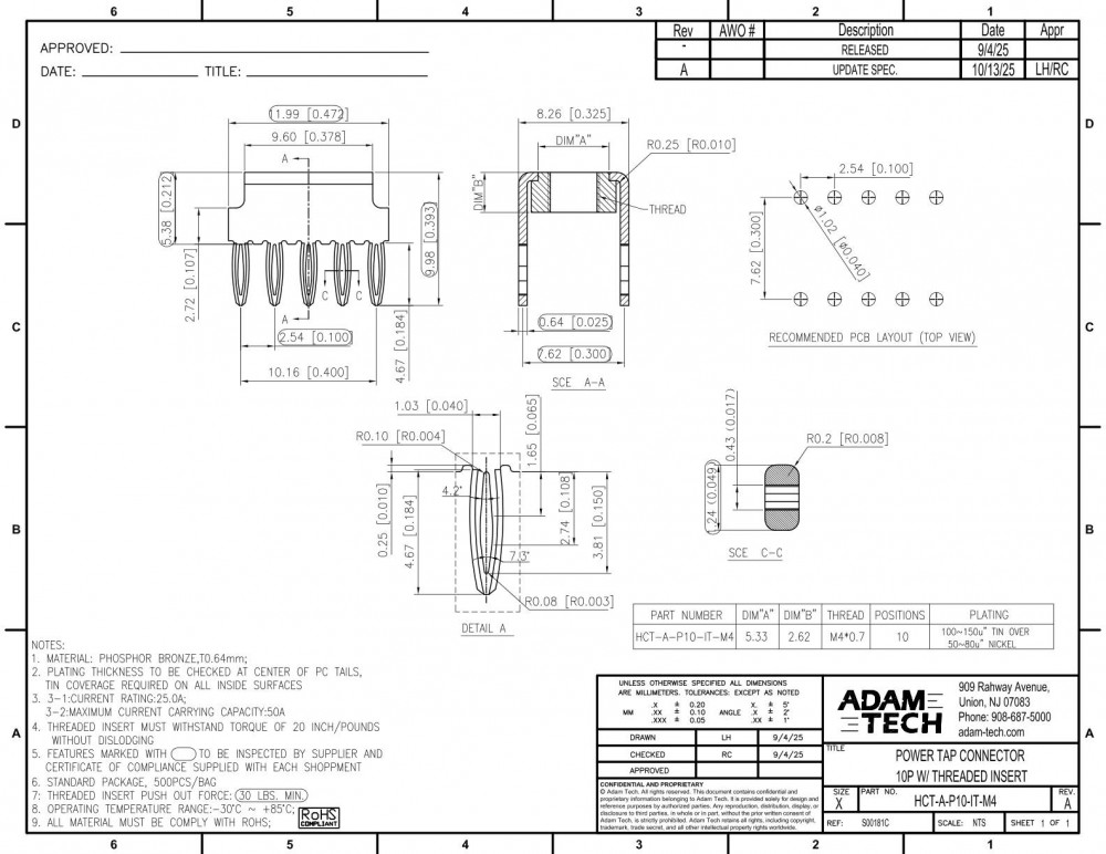 HCT-A-P10-IT-M4 product drawing preview