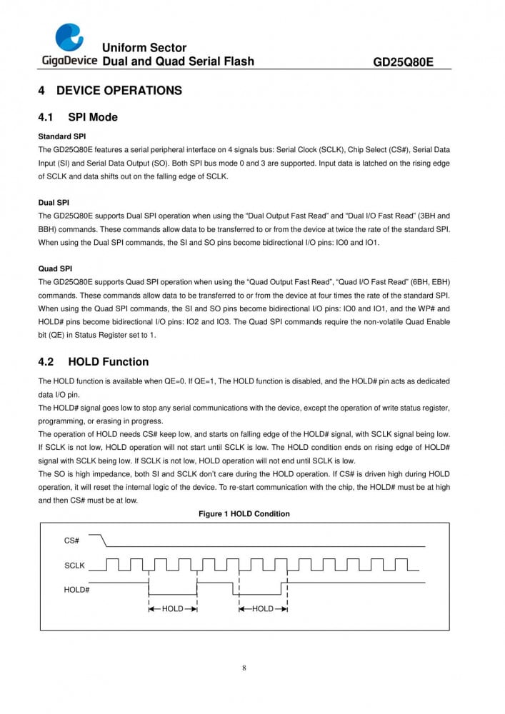 GD25Q80E datasheet page 8