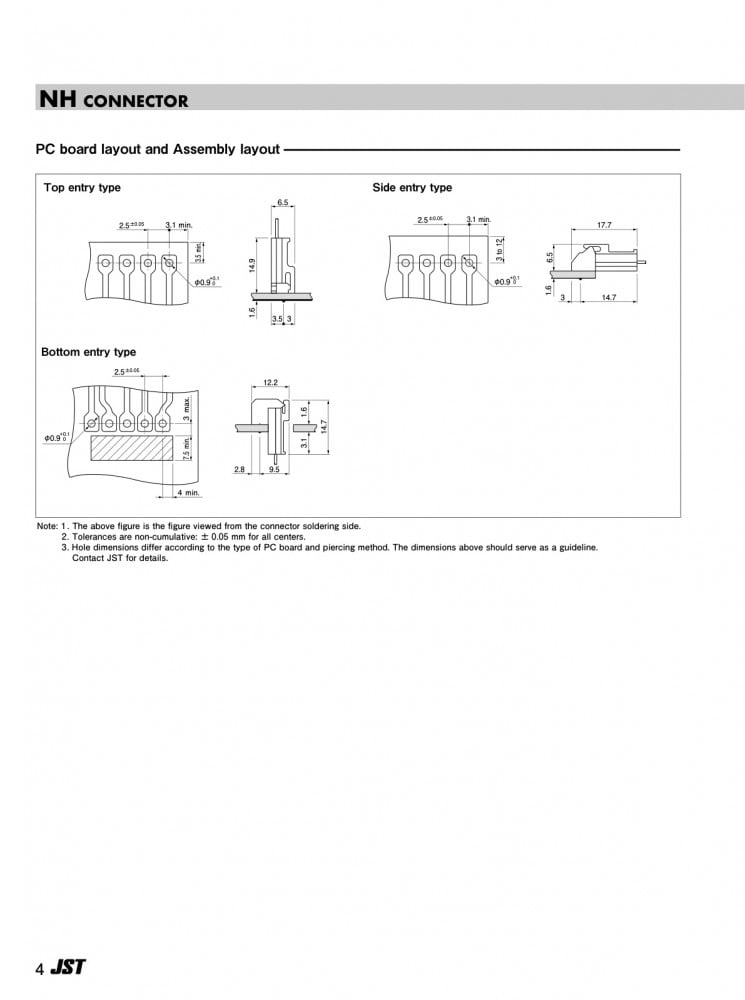 JST SHF series technical document page 4