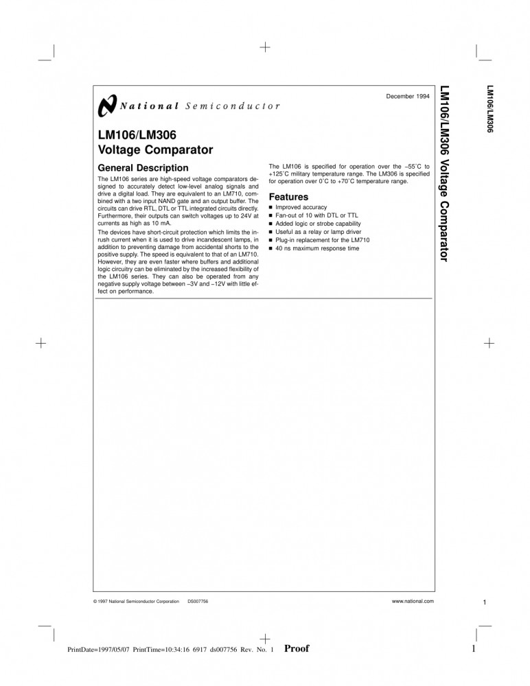 LM106H datasheet page 1