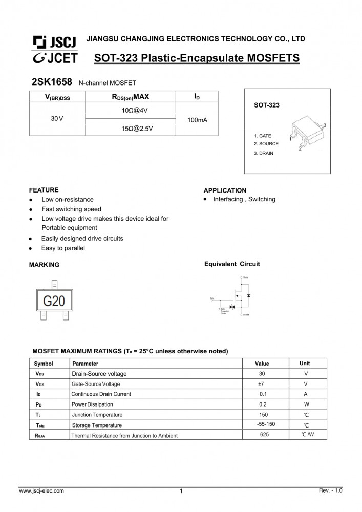 2SK1658 datasheet page 1