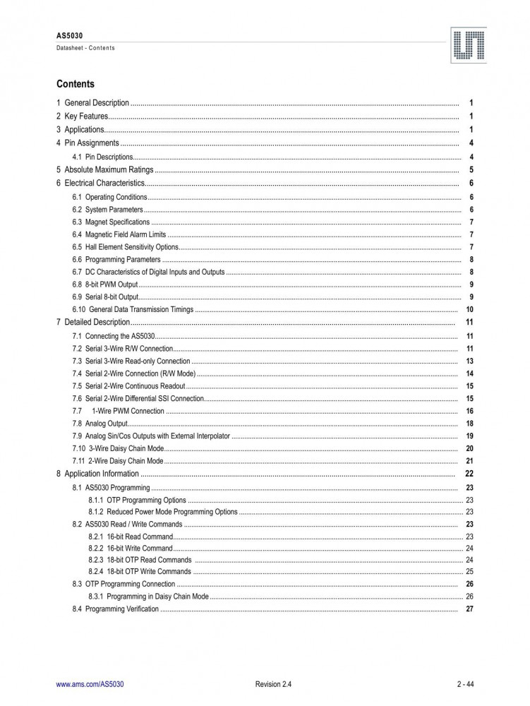 AS5030 datasheet page 2