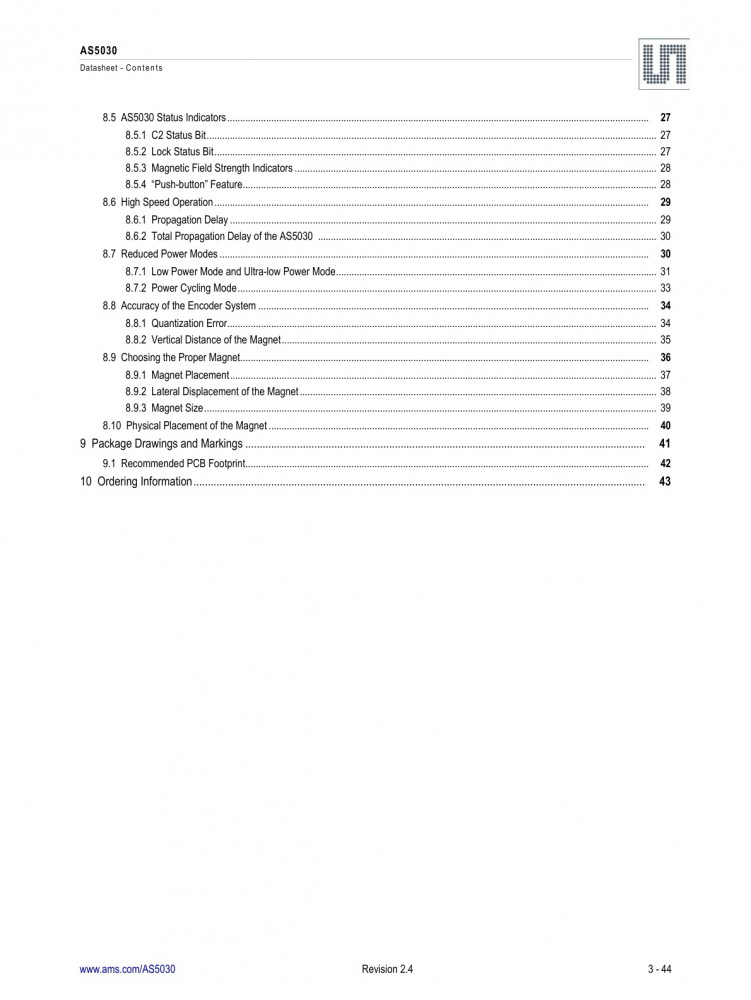 AS5030 datasheet page 3
