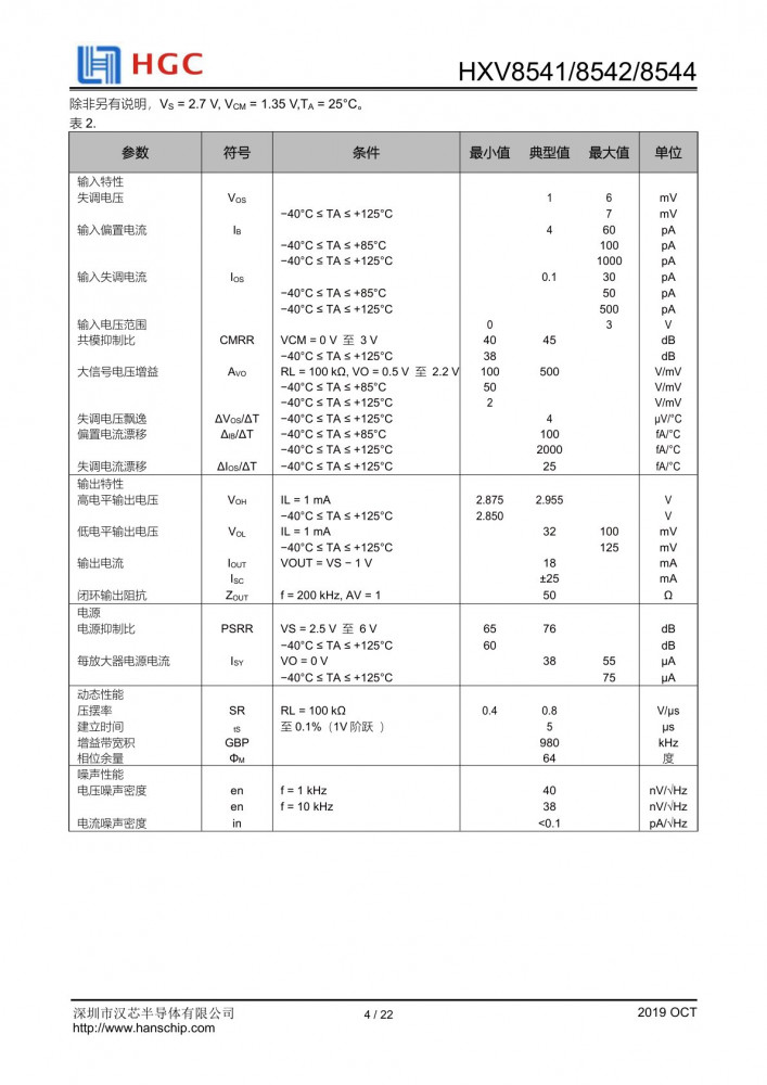 HXV8541DRG datasheet page 4