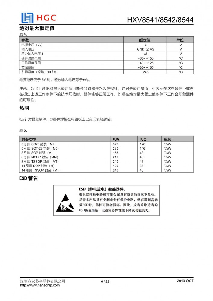 HXV8541DRG datasheet page 6