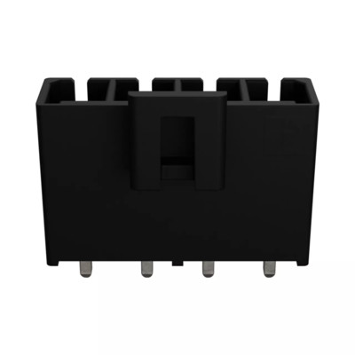 Mega-Fit Vertical Header, 5.70mm Pitch, Single Row, 4 Circuits, 0.76µm Gold (Au) Plating, Glow-Wire Capable, Tape and Reel, Black for sale