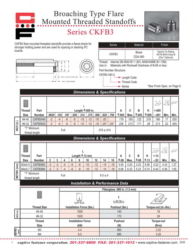 CKFB3 series technical document page