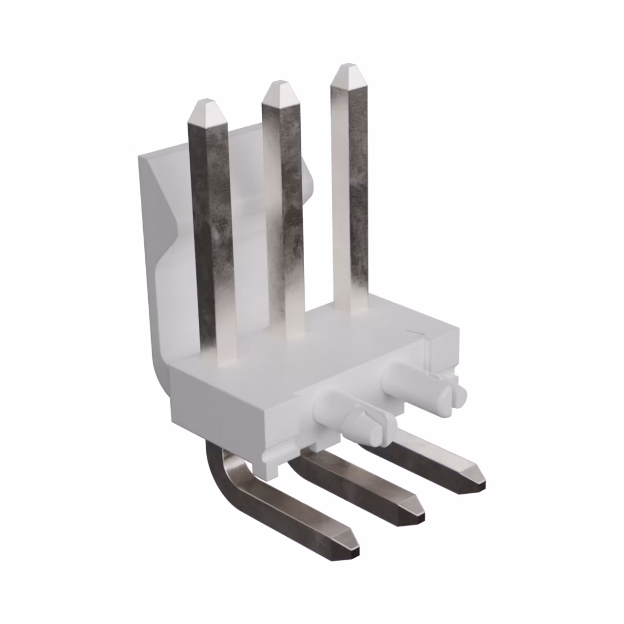 KK 396 Solid Right-Angle Header, Friction Lock, with Snap-in Plastic Peg  PCB Lock, 3 Circuits, Tin (Sn) Plating for sale