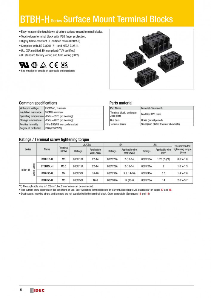 IDEC BTBH-H technical document page 6