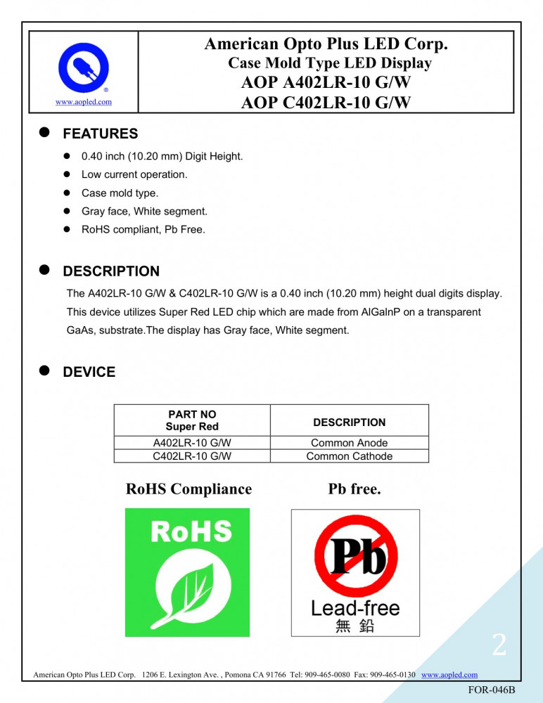 C402LR-10 datasheet page 2