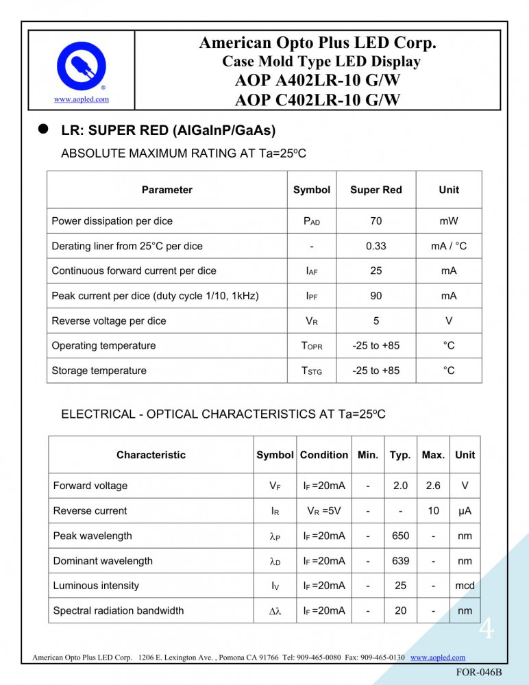 C402LR-10 datasheet page 4