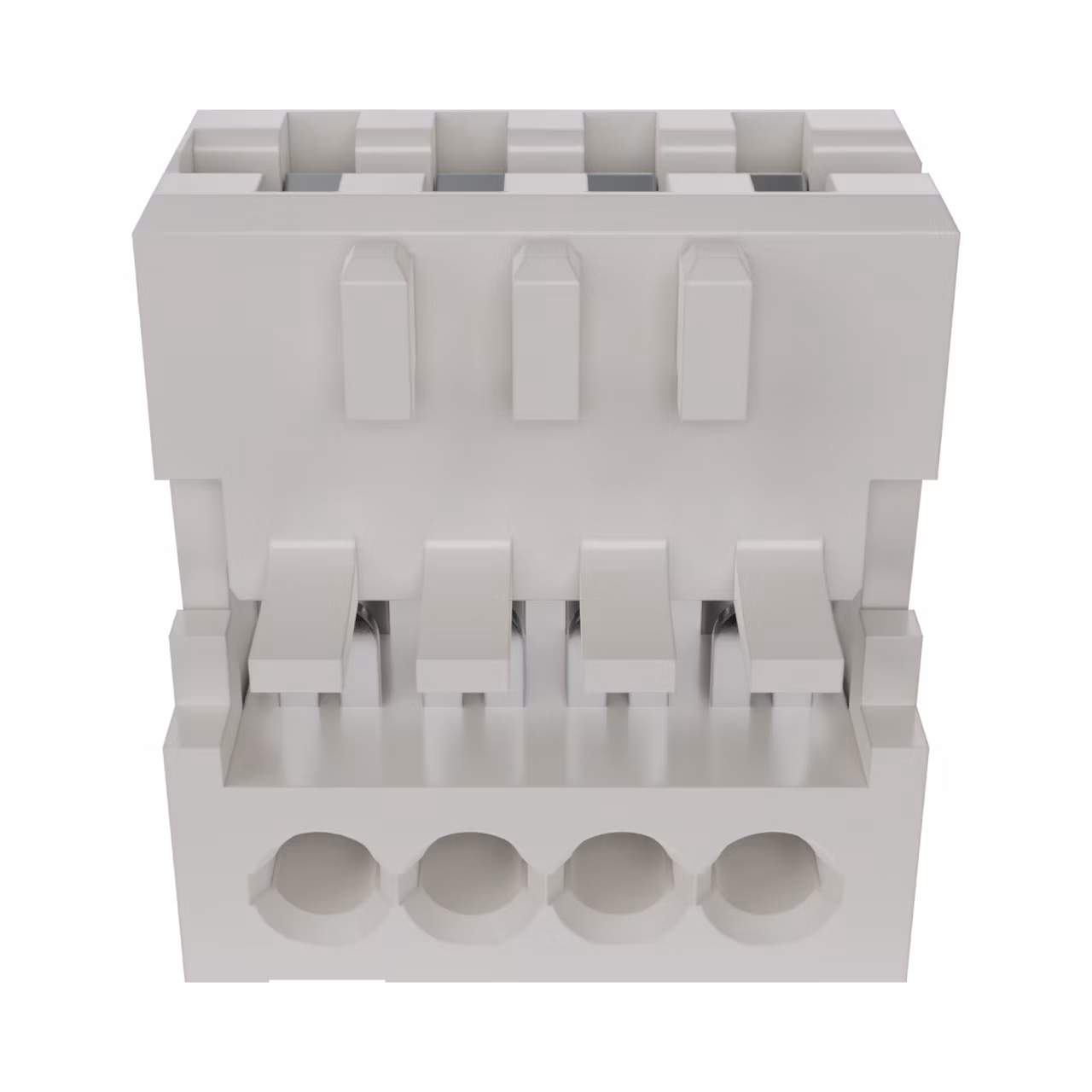Appli-Mate RAST 2.5 IDT Housing, 2.50mm Pitch, Female, 4 Circuits, Beaded Terminal, Position Keys A & E Removed, 1 Open and 1 Slotted Endwall for sale