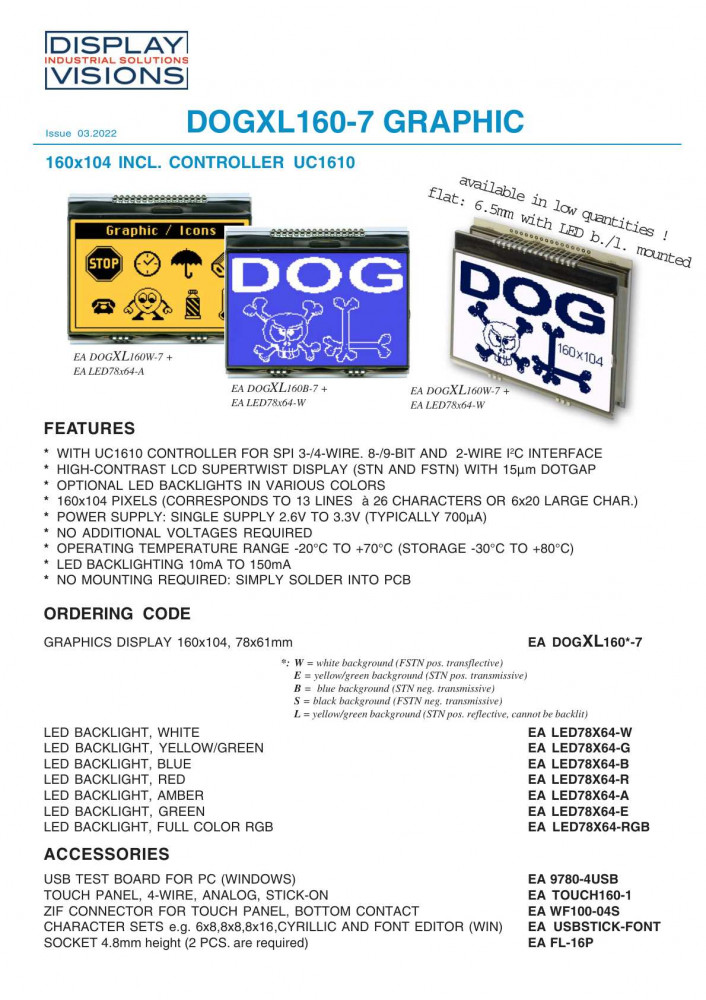 EA LED78X64-W document page 1