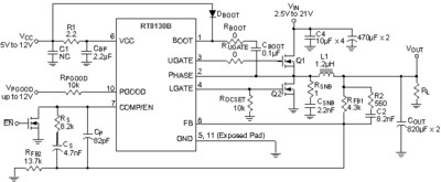 RT8130B - 12V High Efficiency Synchronous Buck PWM Controller for sale