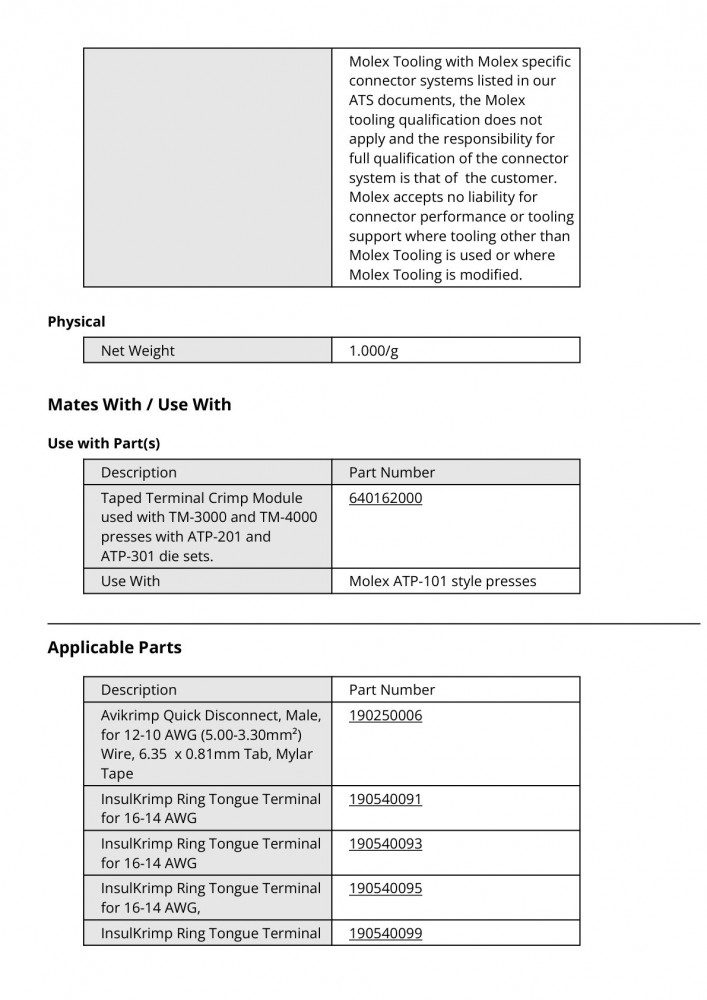 MOLEX 192880179 technical document page 3