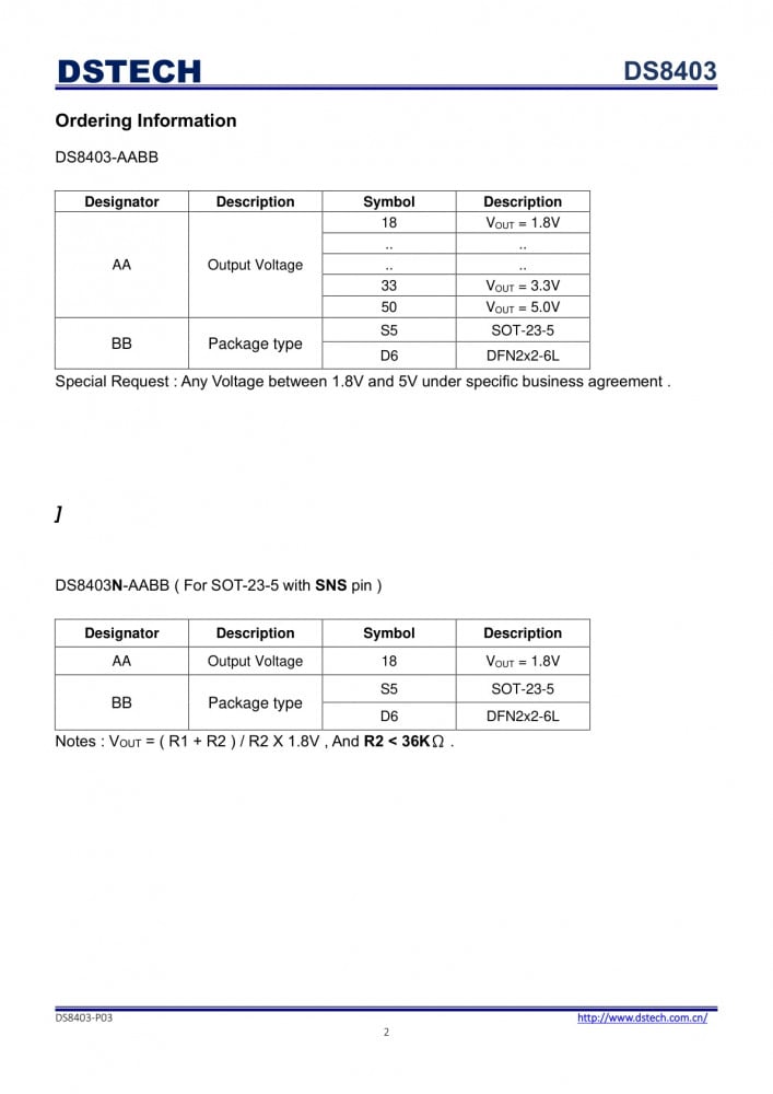 DS8403 datasheet page 2