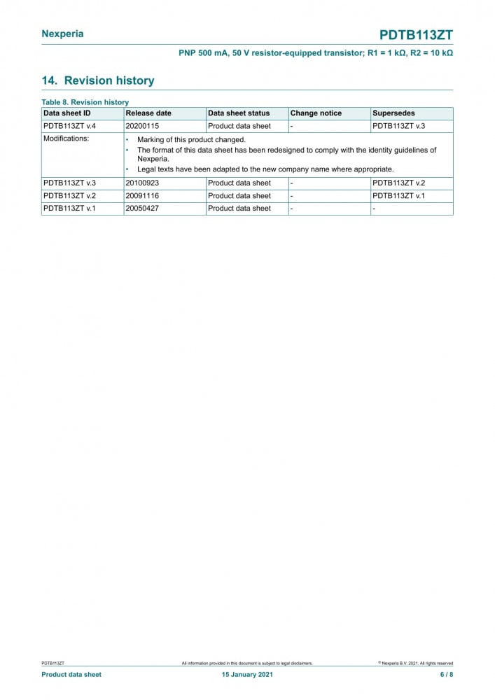 PDTB113ZT datasheet page 6