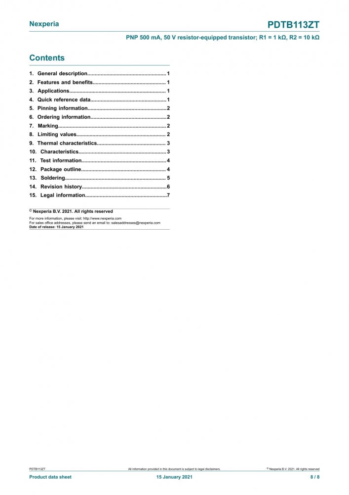 PDTB113ZT datasheet page 8