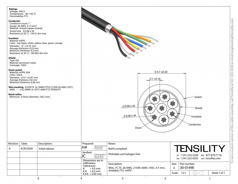 Tensility International 30-01490 technical drawing preview