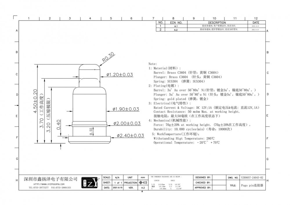YZR0057-24045-02 specification page 3