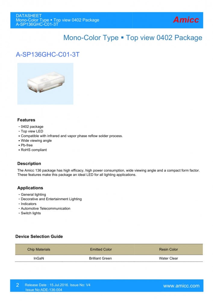 A-SP136GHC-C01-3T datasheet page 2