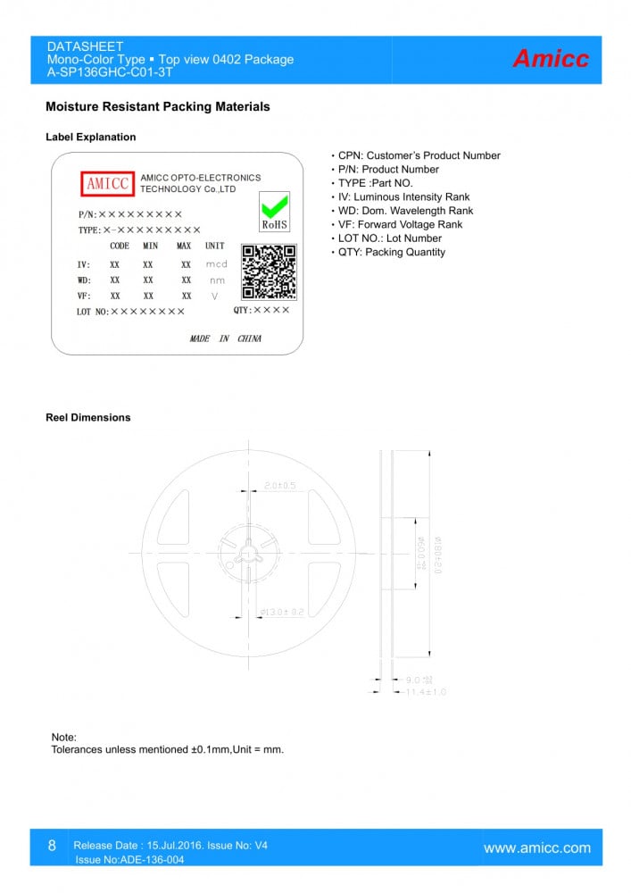 A-SP136GHC-C01-3T datasheet page 8