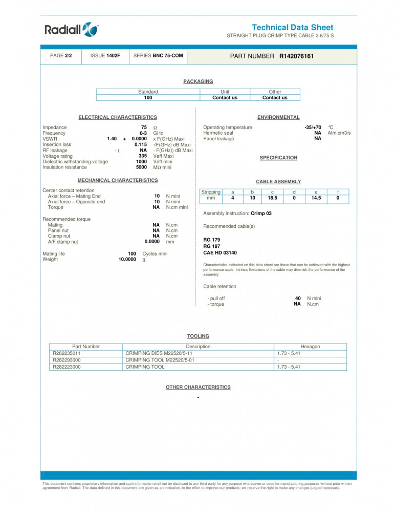 Radiall R142076161 datasheet page 2