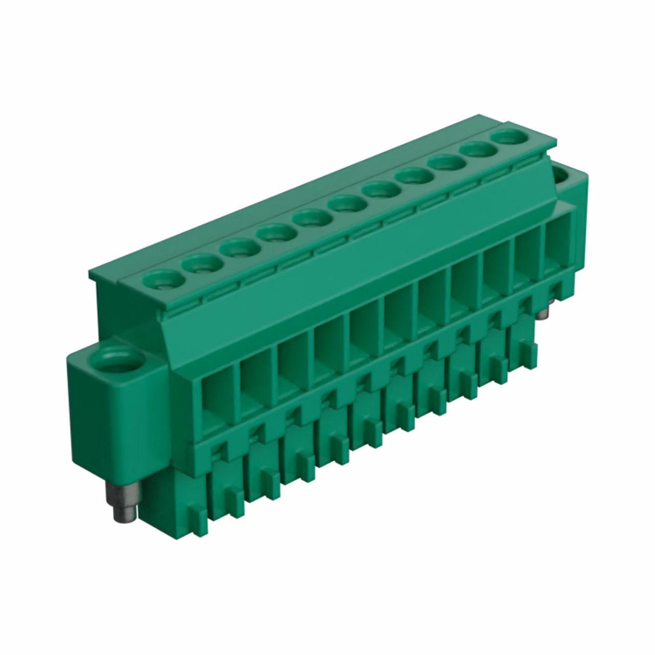 3.50mm Pitch Eurostyle Vertical Plug, with Retention Screws, Front Wire Entry, Green Housing, 11 Circuits for sale