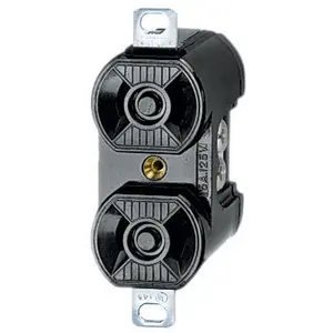 Locking Devices, Industrial, Receptacle, 15A 125V/10A 250V, 3-Pole 3-Wire Non Grounding, Non-NEMA, Screw Terminal, Black