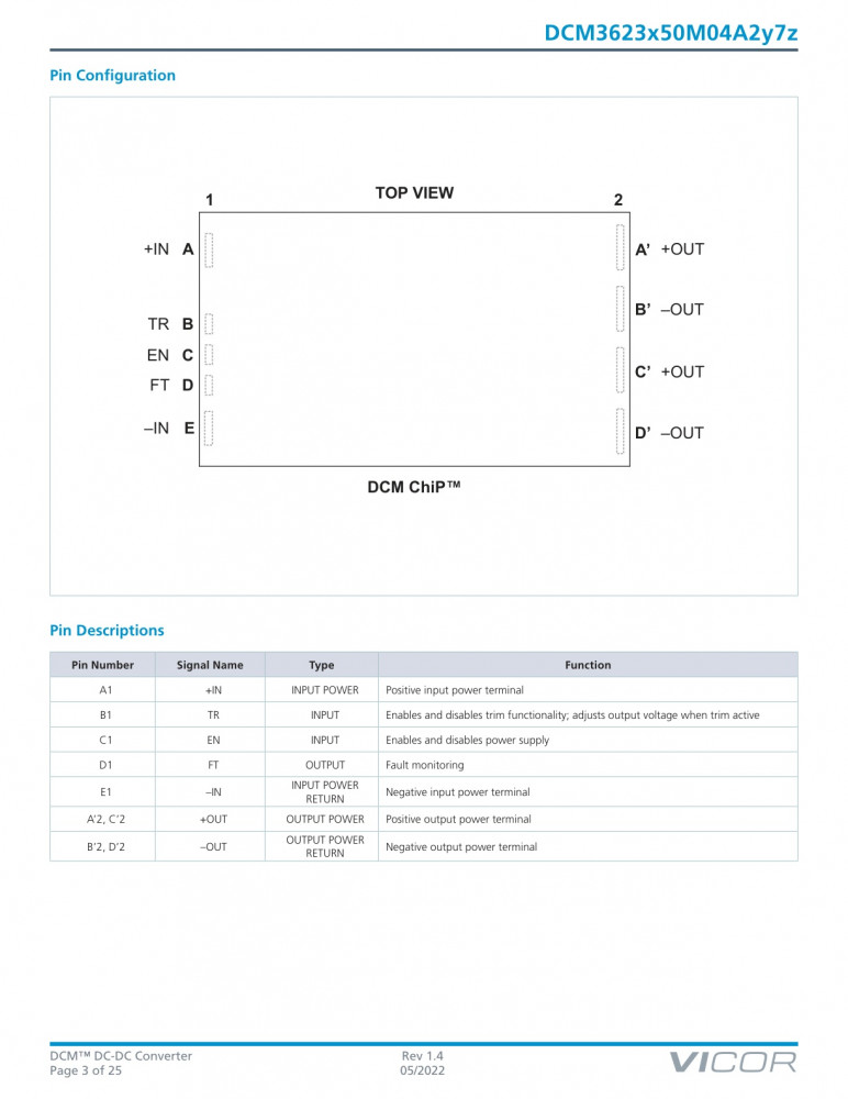 DCM3623T50M04A2M70 technical document page 3