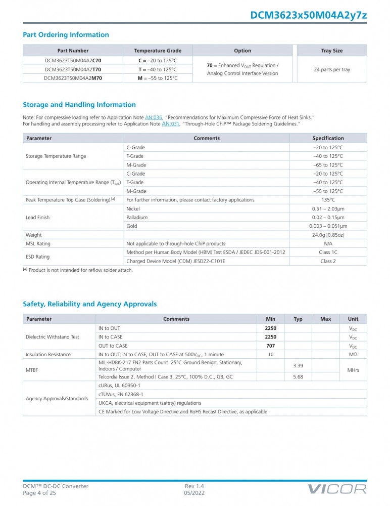 DCM3623T50M04A2M70 technical document page 4